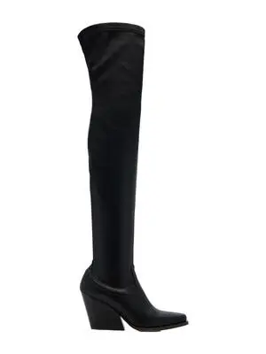 Stella McCartney Cowboy Over-the-knee Vegan Leather Boots - Black