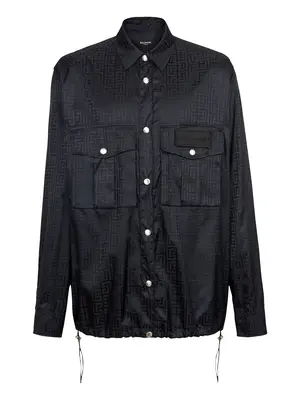 Balmain Monogram Button-up Over Shirt - Black