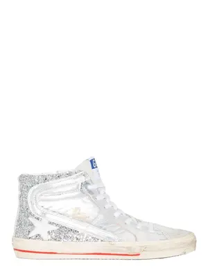 GOLDEN GOOSE Logo-patch Lace-up Sneakers - Silver