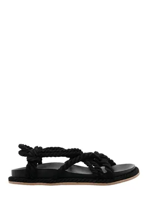 Ulla Johnson Suri Twisted Rope Sandals - Black