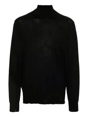 GOLDEN GOOSE Logo Roll-neck Jumper - Black