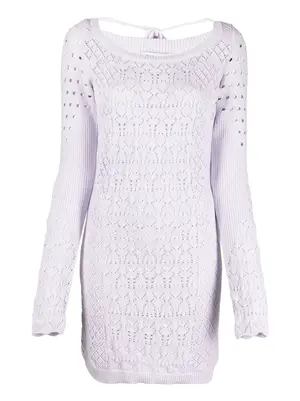 Attico Open-knit Minidress - Purple