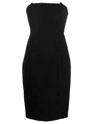 Moschino Button-detail Strapless Mini Dress - Black