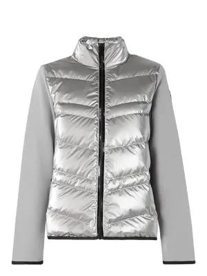 Moncler Paneled Wool-blend And Quilted Shell Down Jacket - Silver