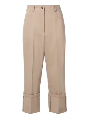 Akris Floyd Cropped Cotton-blend Twill Pants - Neutrals