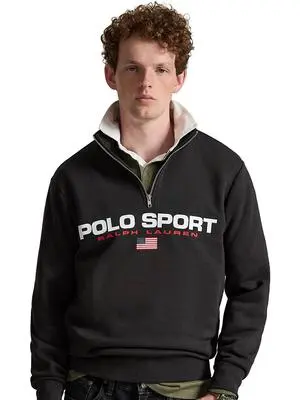 Ralph Lauren Polo Sport Fleece Quarter-Zip Sweatshirt Black Boot