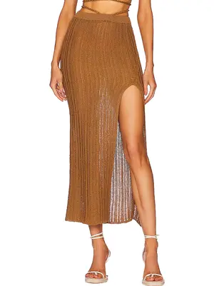 MICHAEL COSTELLO X Sylvan Maxi Skirt - Dark Sand