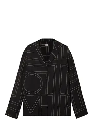 TOTÊME TOTEME Embroidered Silk-Twill Shirt