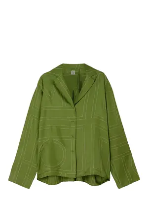 TOTÊME TOTEME Embroidered Silk-Twill Shirt