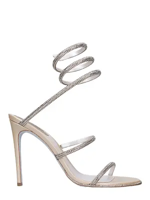 Rene Caovilla Cleo Crystal-embellished Heeled Sandals - Gold