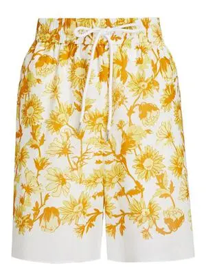 Paul Smith Floral-print Cotton-mousseline Shorts - White