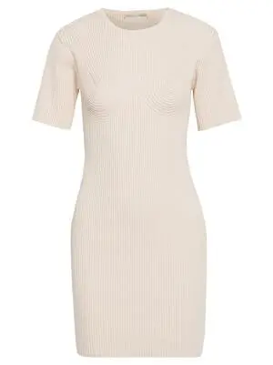 Stella McCartney Ribbed Mini Dress - Cream