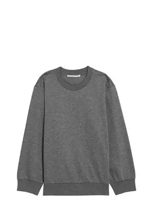 Stella McCartney Monogram-trimmed Cotton-jersey Sweatshirt - Anthracite