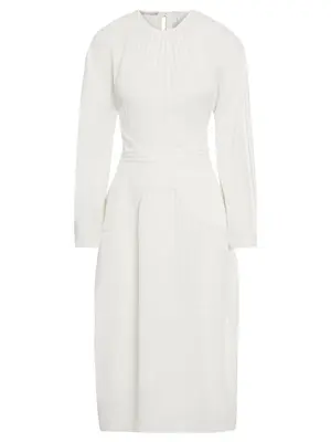 Stella McCartney Gathered Cutout Crepe Midi Dress - White