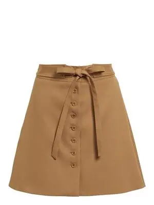 Stella McCartney Aliana Twill Mini Skirt - Light Brown