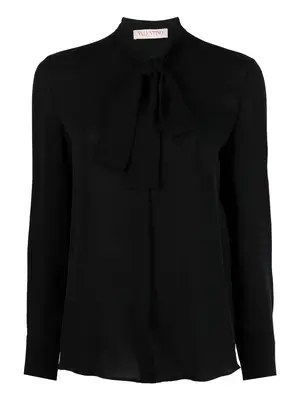 VALENTINO Silk Georgette Tie Blouse