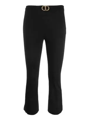 TWINSET Cropped Tailored Trousers - Black