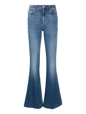 Alexander McQueen Logo-patch Flared Jeans - Blue