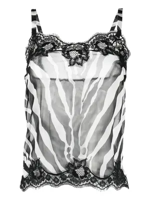 Dolce & Gabbana Zebra-print Chiffon Camisole - Black