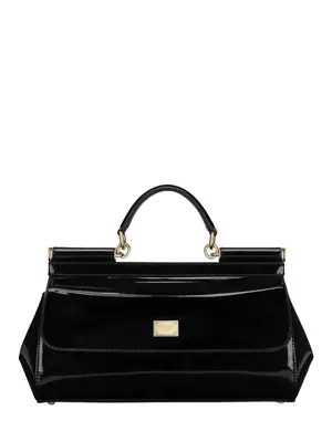 Dolce & Gabbana Sicily Patent Leather Top-handle Bag - Black