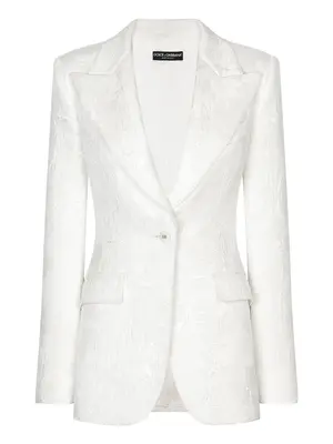 Dolce & Gabbana Turlington Floral-brocade Blazer - White