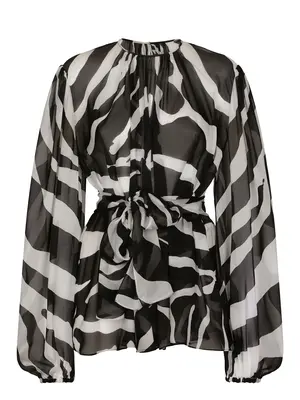 DOLCE & GABBANA Dolce & Gabbana Zebra-Print Chiffon Blouse