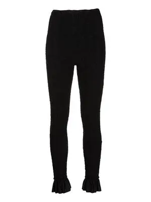 Alexander Wang Ruched Ruffle-trim Leggings - Black