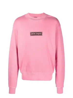 Palm Angels Logo-print Cotton Sweatshirt - Pink