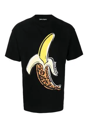 Palm Angels Graphic-print Cotton T-shirt - Black