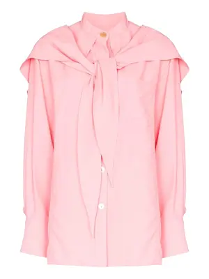 REJINA PYO Scarf-detail Shirt - Pink