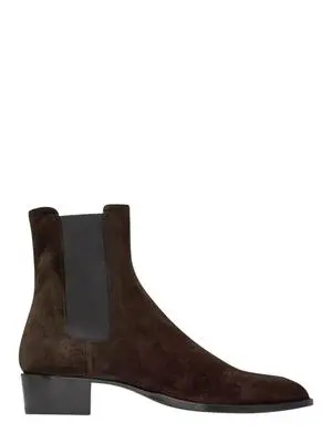Saint Laurent Wyatt Ankle Boots - Brown