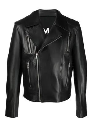 Balmain Leather Zip Jacket - Black