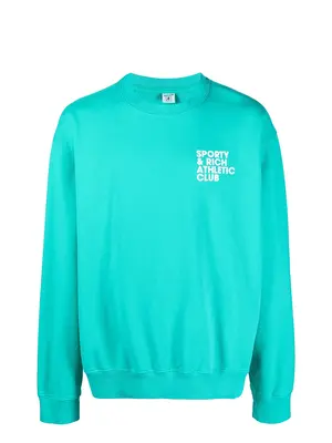 SPORTY & RICH Logo-print Sweatshirt - Blue
