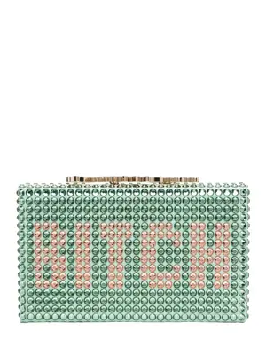Philipp Plein Gem-slogan Clutch - Green