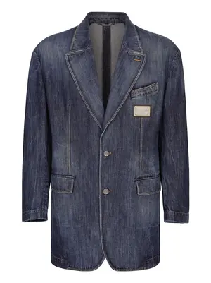 Dolce & Gabbana Longline Denim Blazer - Blue