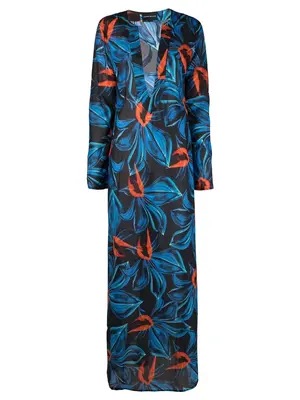 LOUISA BALLOU Abstract-print Dress - Black