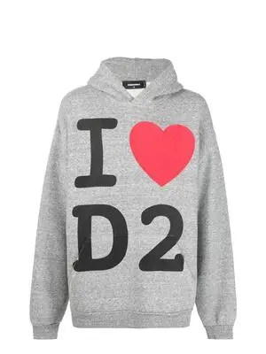 Dsquared2 Graphic-print Hoodie - Grey