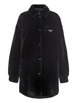 Prada Triangle-logo Reversible Coat - Black