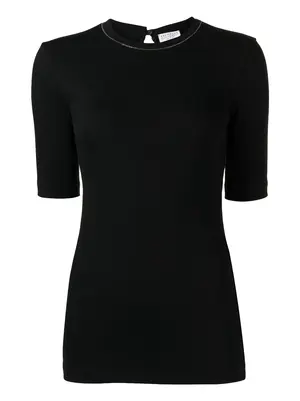 Brunello Cucinelli Monili-detail T-shirt - Black