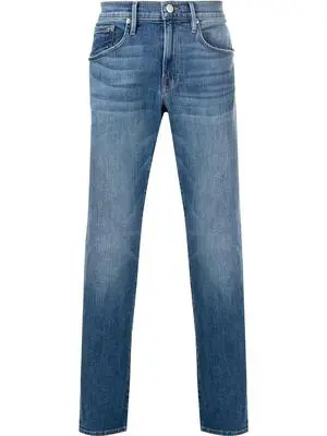 FRAME Straight-leg Mid-rise Jeans - Blue