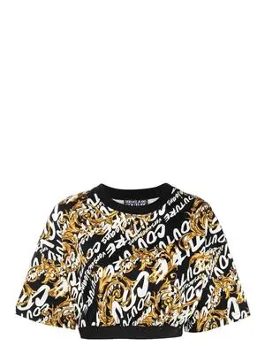 Versace Logo-print Cropped Top - Black