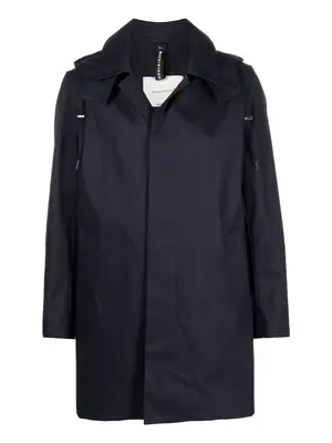 Mackintosh Cambridge Hooded Cotton Coat - Blue