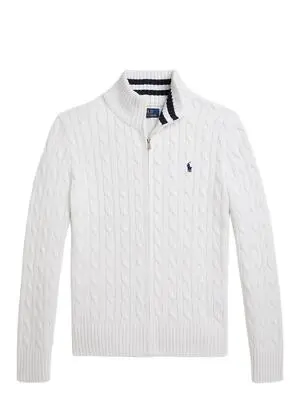 Ralph Lauren Cable-knit Full-zip Sweater - White