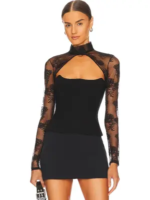 Fleur Du Mal Bouquet Lace Shrug - Black