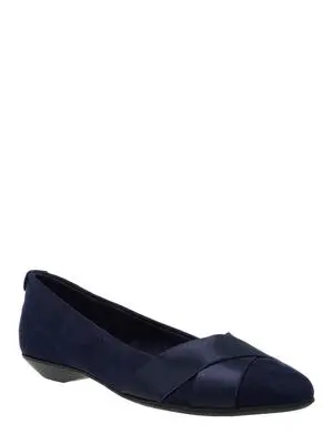 Anne Klein Oalise Pointed Toe Flat - Dark Navy/dark Navy Fabric