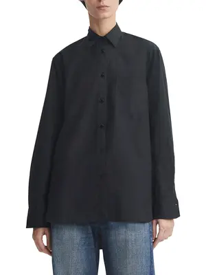 Rag & Bone Rag & Bone Icons Maxine Cotton Poplin Button-up Shirt Black