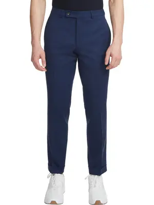 JACK VICTOR Jack Victor Payne Flat Front Wool Trousers Blue