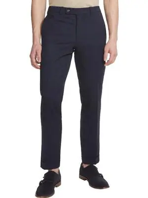 JACK VICTOR Jack Victor Payne Flat Front Wool Trousers Navy