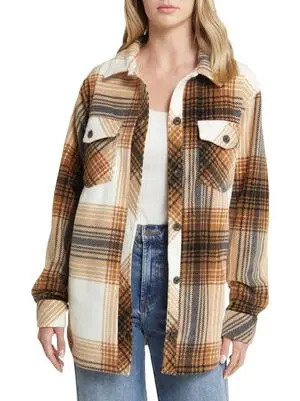 THREAD & SUPPLY Thread & Supply Plaid Polar Fleece Shacket Copper Plaid
