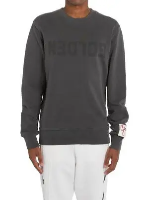 GOLDEN GOOSE Logo Cotton Sweatshirt - Anthracite